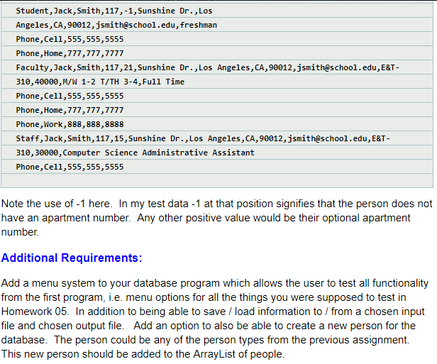 Phone,type,area code,prefix,suffix (3) the class | Chegg.com