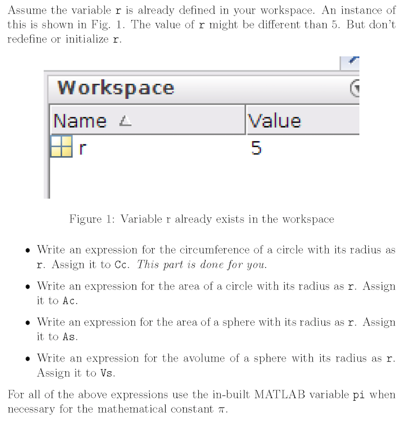 Solved Assume The Variable R Is Already Defined In Your