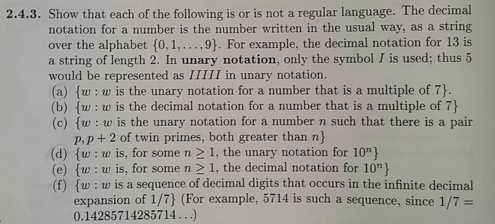 Solved 2.4.3. Show that each of the following is or is not a | Chegg.com