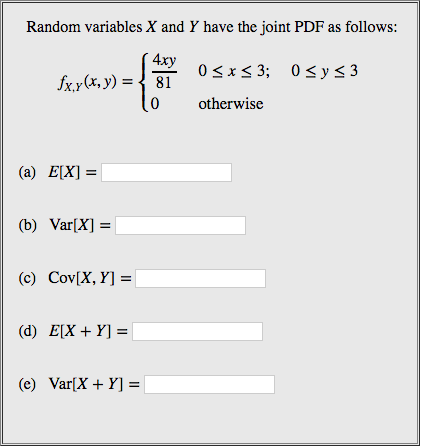 Solved Random variables X and Y have the joint PDF as | Chegg.com