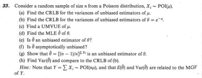 Solved Consider a random sample of size n from a Poisson | Chegg.com
