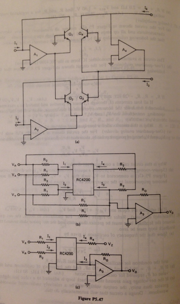 (c) (One-quadrant analog divider) For the circuit | Chegg.com