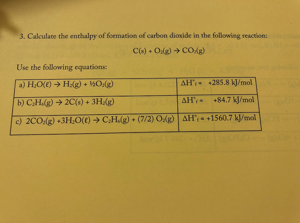 Solved Iculate the enthalpy of formation of carbon dioxide | Chegg.com