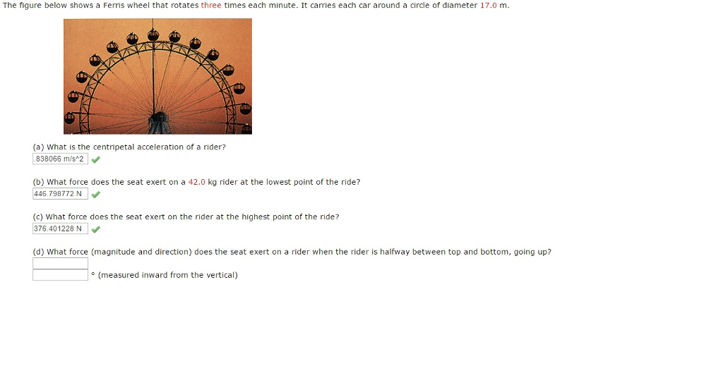 Solved The figure below shows a Ferris wheel that rotates | Chegg.com