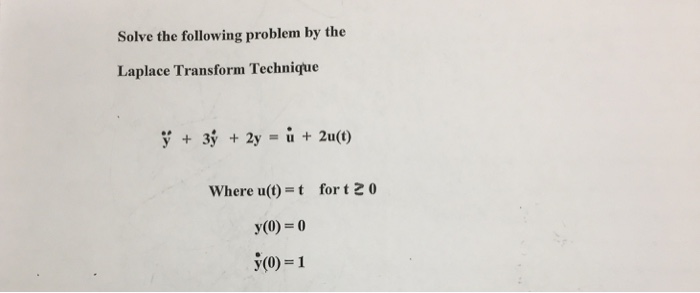 Solved Solve the following problem by the Laplace Transform | Chegg.com