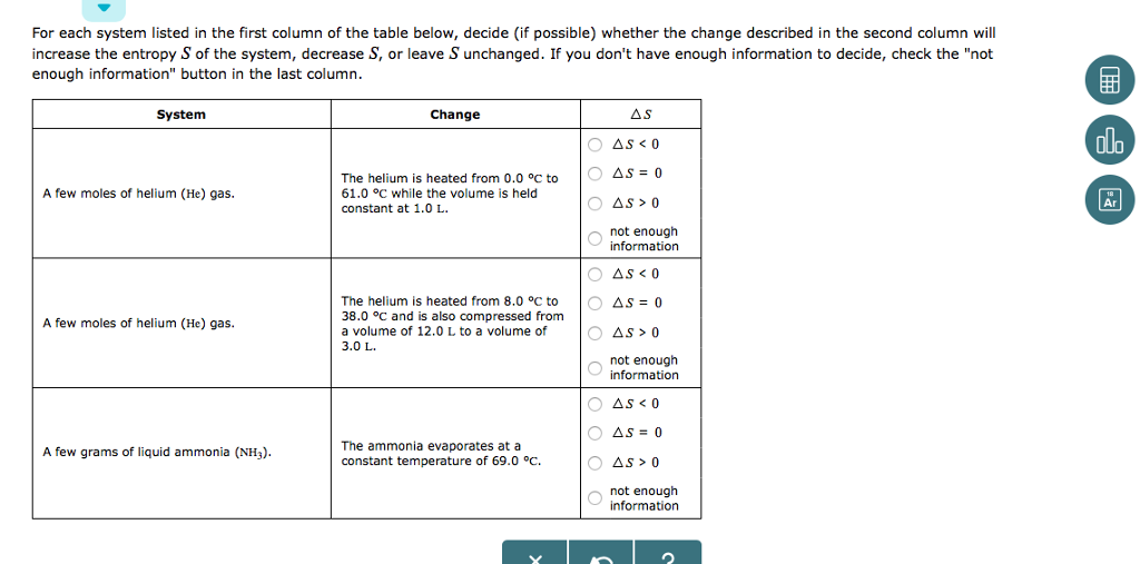Solved For Each System Listed In The First Column Of The