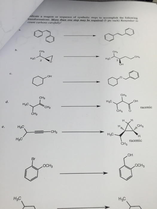 Solved Indicate a reagent or sequence of synthetic steps to | Chegg.com