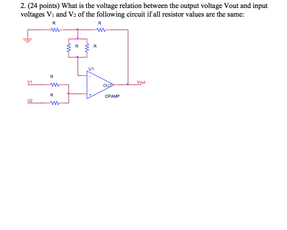 Solved 2. (24 points) What is the voltage relation between | Chegg.com