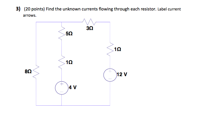 Solved Find the unknown currents flowing through each | Chegg.com