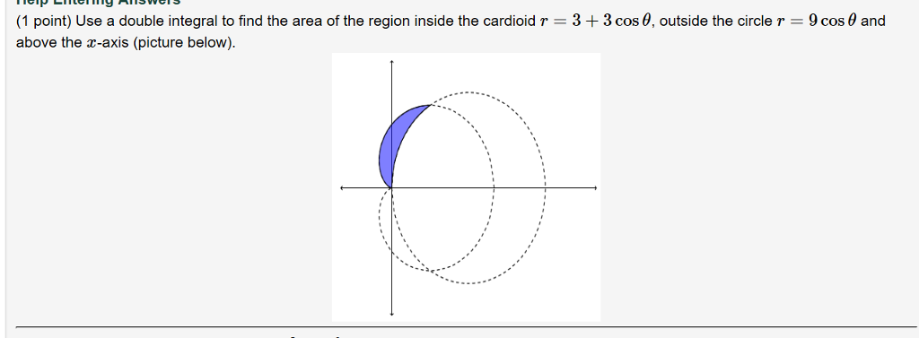 Solved (1 point) Use a double integral to find the area of | Chegg.com