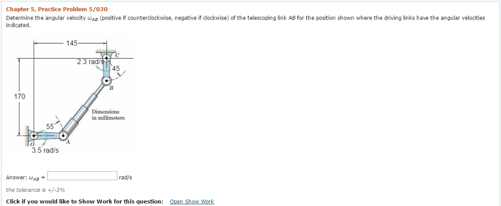Solved Determine the angular velocity omega_AB (positive if | Chegg.com