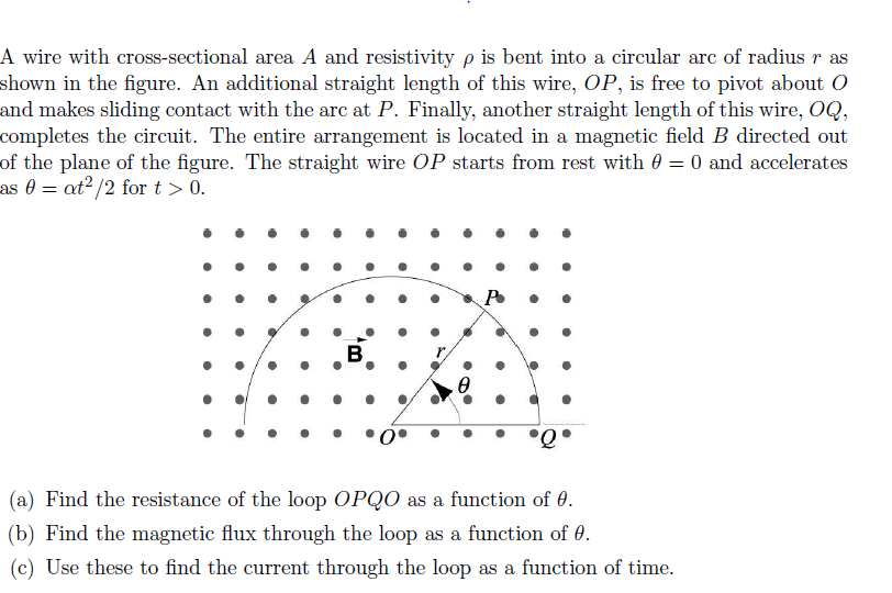 Solved A wire with cross-sectional area A and resistivity ρ | Chegg.com