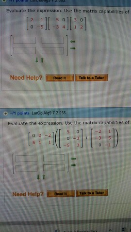 Solved 1.evaluate the expression use the Matrix capabilities | Chegg.com