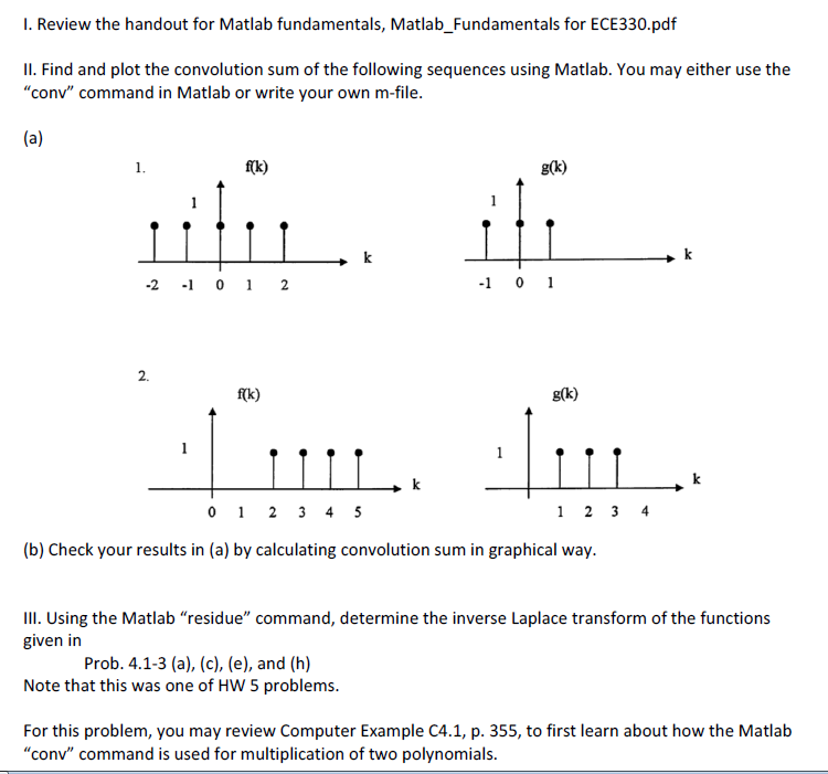 Solved Review the handout for Matlab fundamentals, | Chegg.com