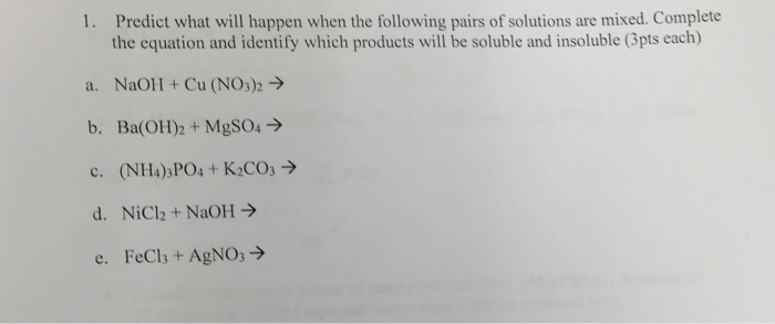 Solved Predict what will happen when the following pairs of | Chegg.com