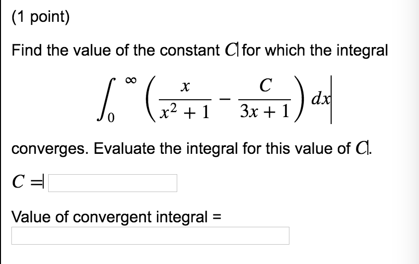 Solved Find the value of the constant C for which the | Chegg.com