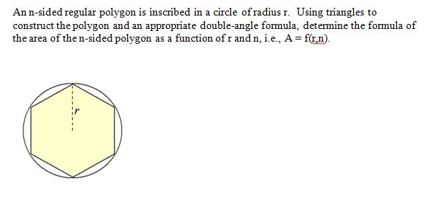 Solved An n-sided regular polygon is inscribed in a circle | Chegg.com