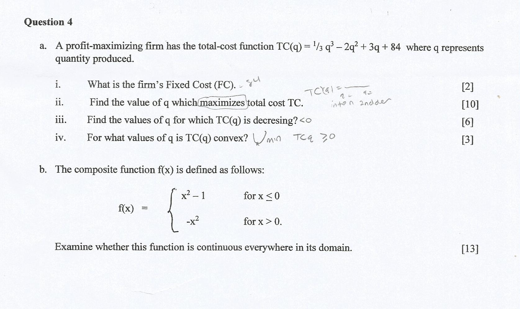 Solved A profit-maximizing firm has the total-cost function | Chegg.com