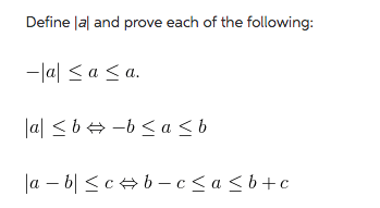 Solved Define lal and prove each of the following: K a | Chegg.com
