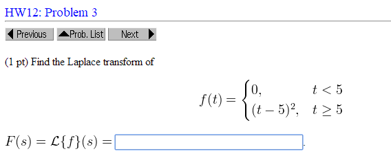 Solved HW12: Problem 3 Previous Prob. List Next (1 pt) Find | Chegg.com