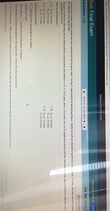 Solved Assume that a simple random sample has been selected | Chegg.com