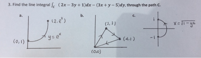 Solved Find the line integral integral_C (2x - 3y + 1)dx - | Chegg.com