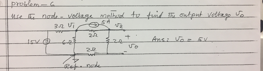 Solved Use the node-voltage method to find the output | Chegg.com