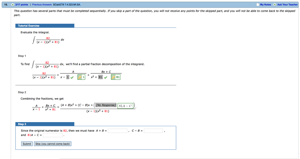 Solved 15. 2/17 points | Previous Answers SCalcET8 | Chegg.com Solved 15. 2/17 points | Previous Answers SCalcET8 | Chegg.com