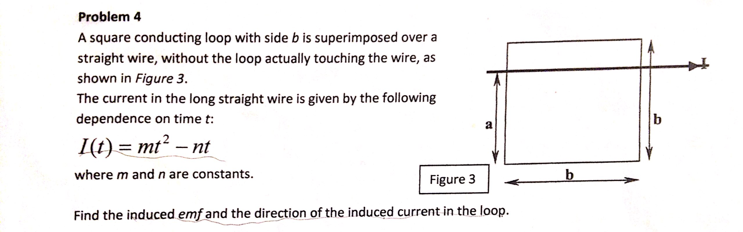 Solved A square conducting loop with side b is superimposed | Chegg.com