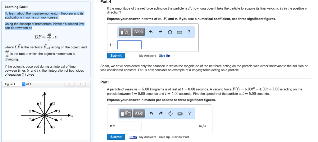 Solved Part H Learning Goal If the magnitude of the net | Chegg.com