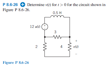 Solved Determine v(t) for t > 0 for the circuit shown in | Chegg.com