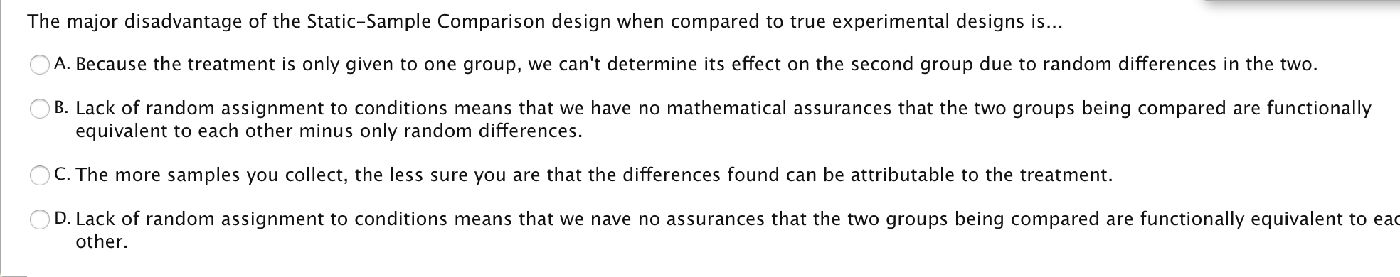 Solved The Major disadvantage of the Static-Sample | Chegg.com