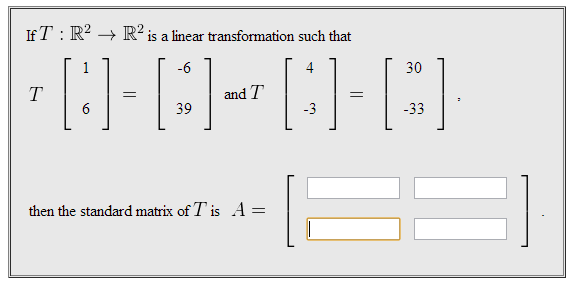 Solved If T : is a linear transformation such that then | Chegg.com