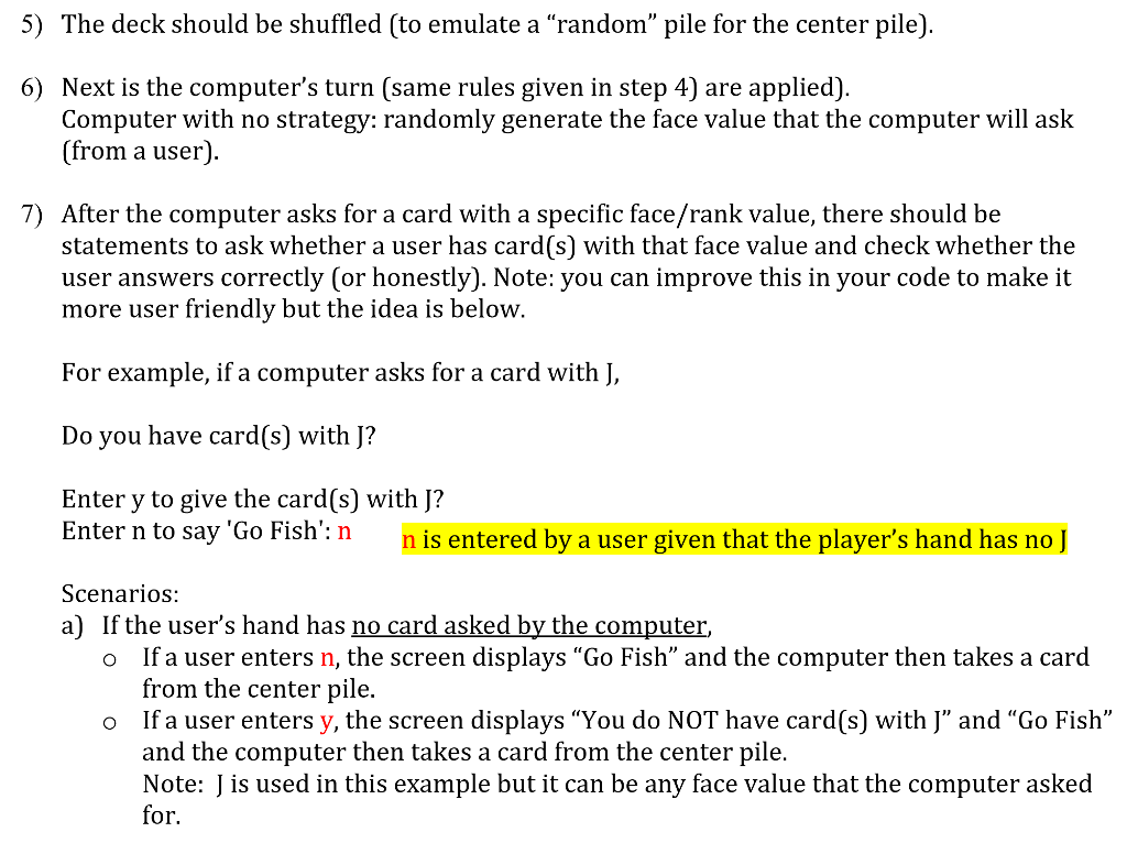 Solved Need help to Create a C program for a card game, | Chegg.com