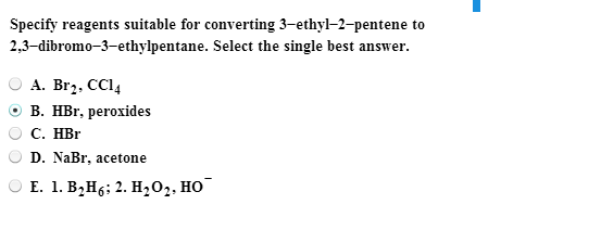 Solved Specify reagents suitable for converting | Chegg.com
