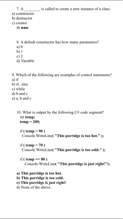 Solved A Is Called To Create A New Instance Of A Class