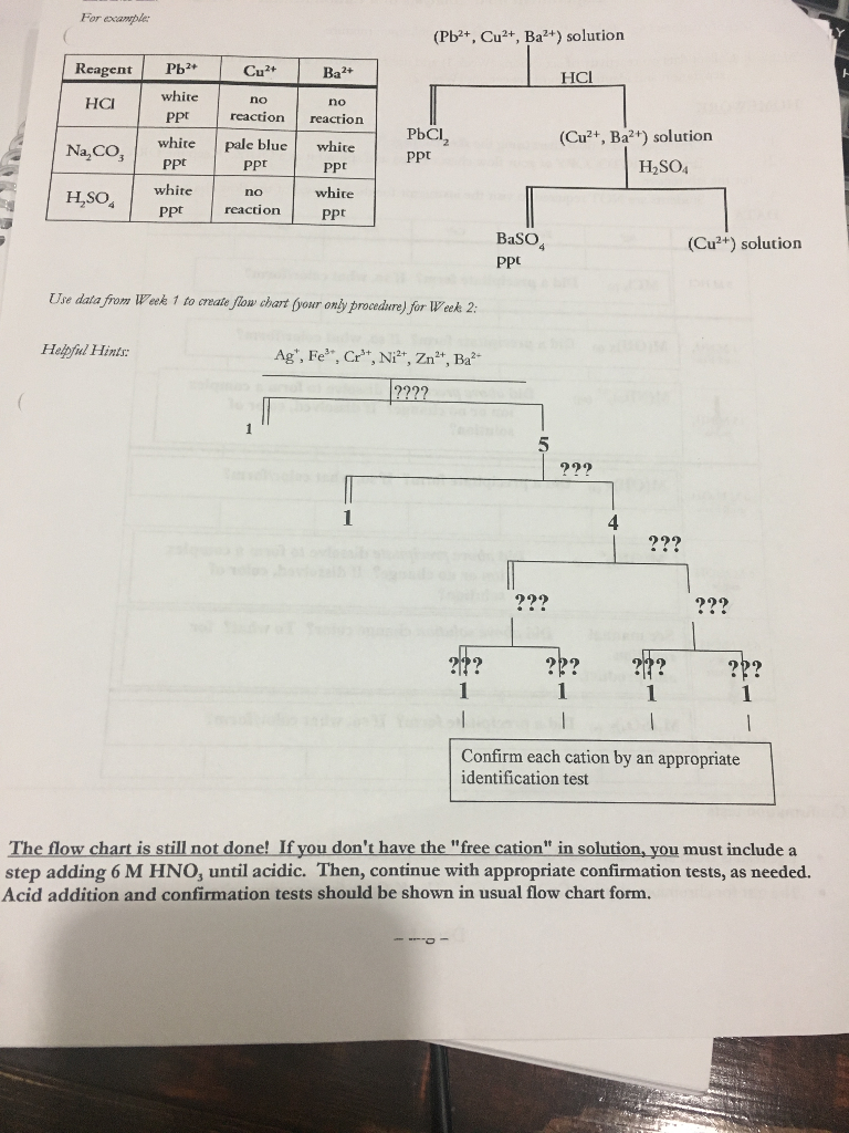 TRY 2 3 L Name FLOWCHART FOR SIX CATION ANALYSIS | Chegg.com