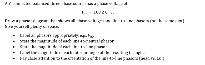 Solved A Y-connected balanced three phase source has a phase | Chegg.com