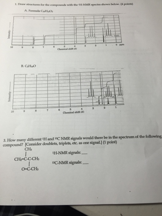 Solved: Draw Structures For The Compounds With The^1H-NMR ... | Chegg.com