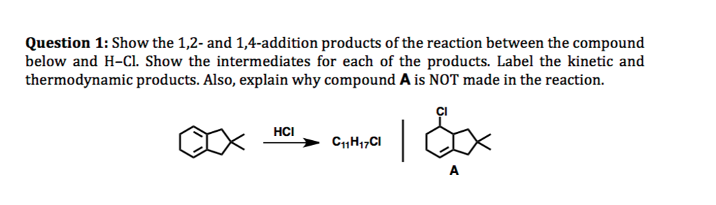 Solved Show the 1,2- and 1,4-addition products of the | Chegg.com