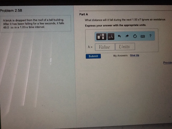 Solved A brick a dropped from the roof of a tall building. | Chegg.com