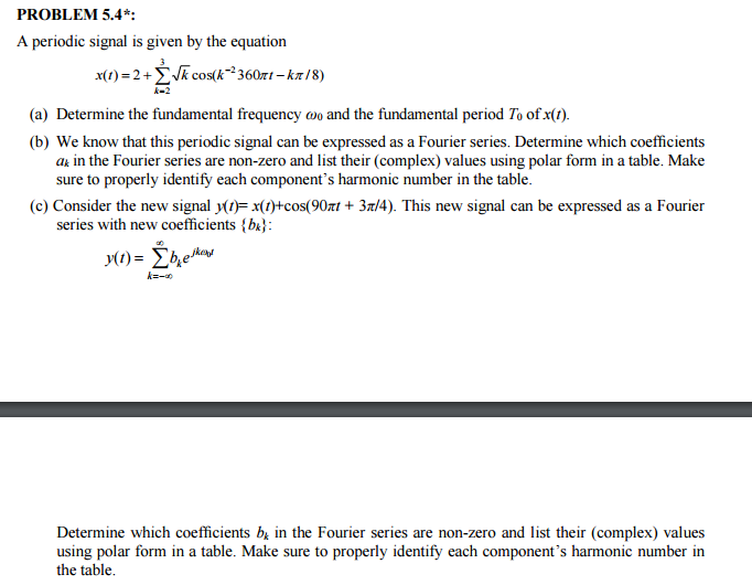 Solved A periodic signal is given by the equation x(t) = 2 | Chegg.com