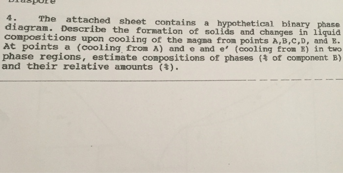 The attached sheet contains a hypothetical binary | Chegg.com