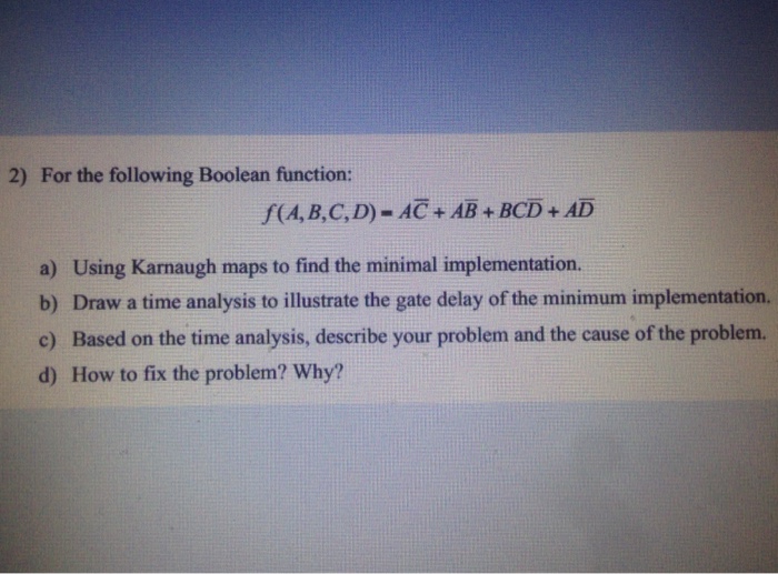 For The Following Boolean Function Using Karnaugh 5203