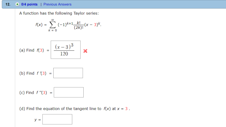 Solved 1/2 points | Previous Answers Use a well known series | Chegg.com