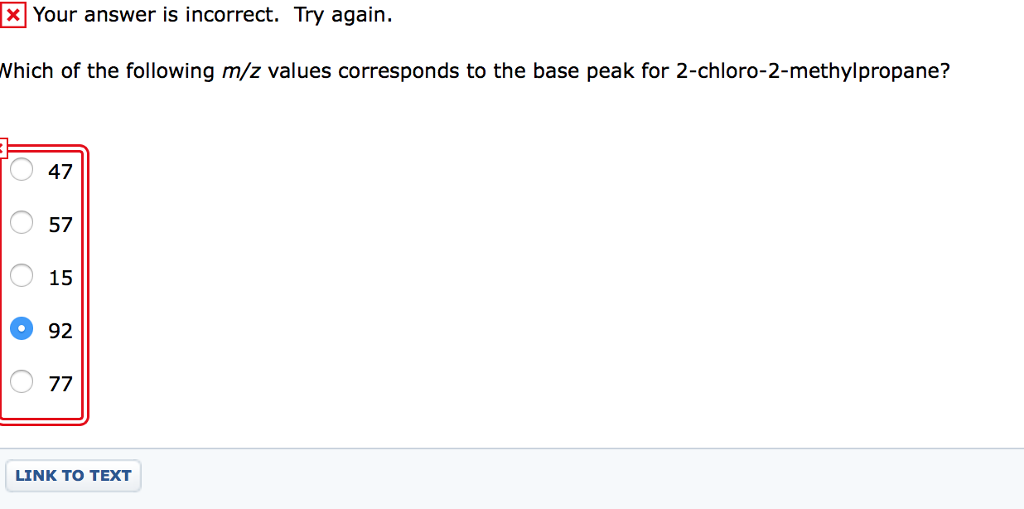 Solved Your answer is incorrect. Try again. Which of the | Chegg.com