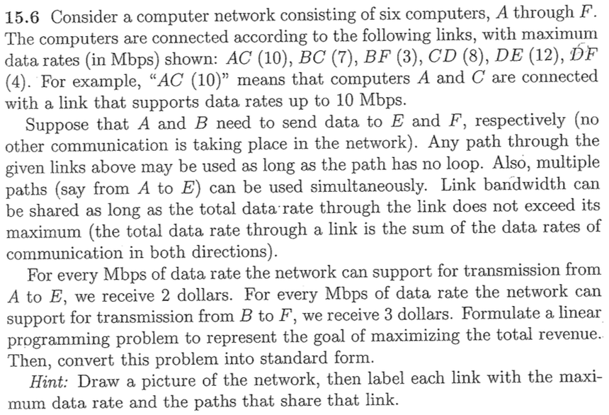 Solved 15.6 Consider a computer network consisting of six | Chegg.com