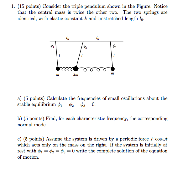 Consider the triple pendulum shown in the Figure. | Chegg.com