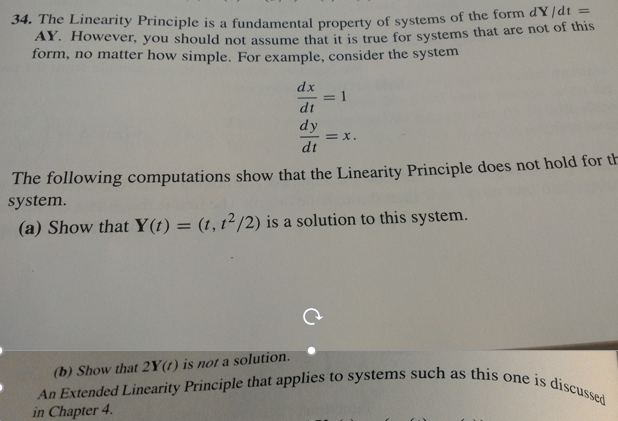 Solved The Linearity Principle is a fundamental property of | Chegg.com