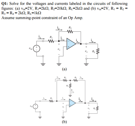 Solve for the voltages and currents labeled in the | Chegg.com
